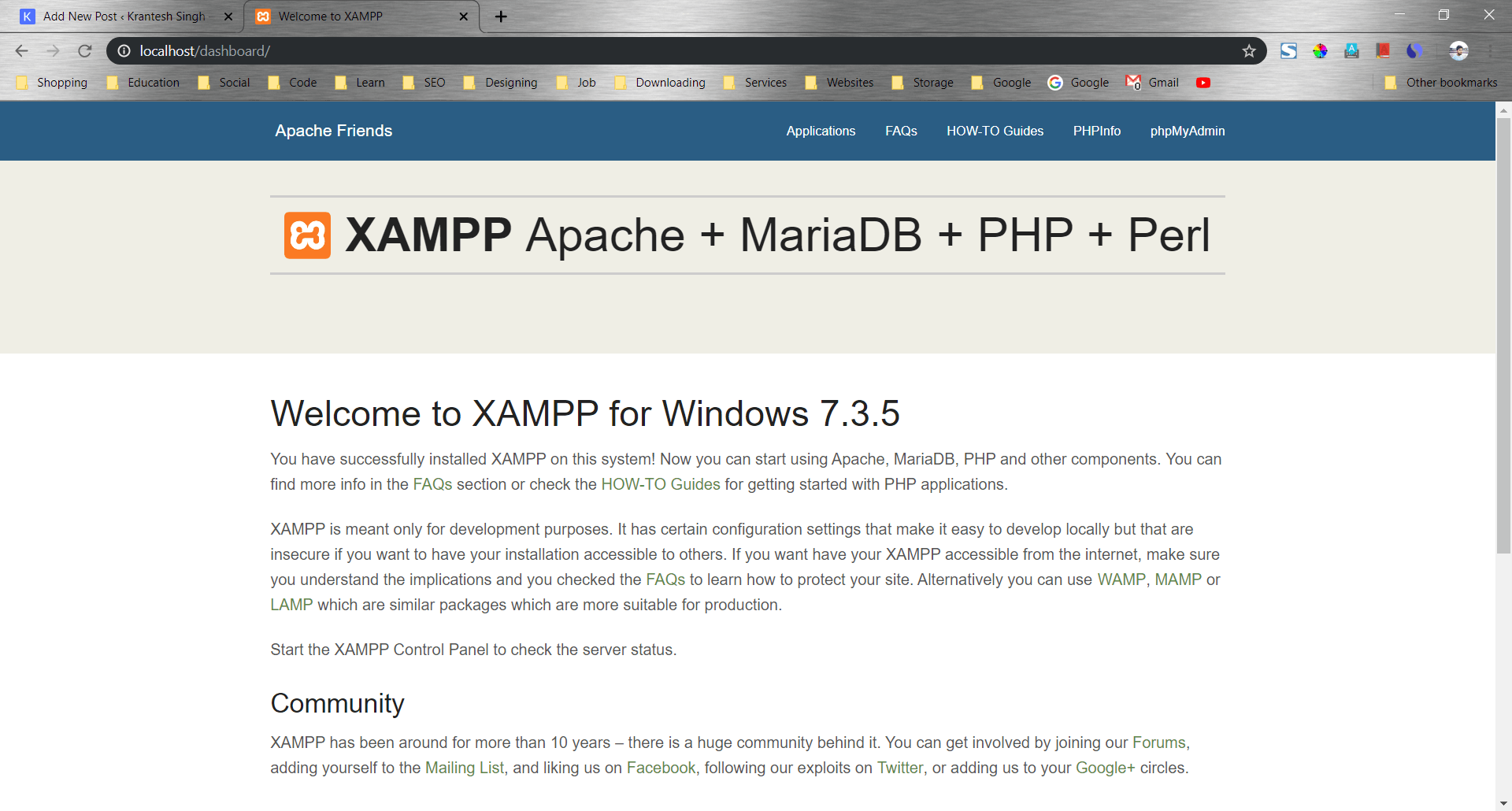 How to Install WordPress on LocalHost? - Krantesh Singh